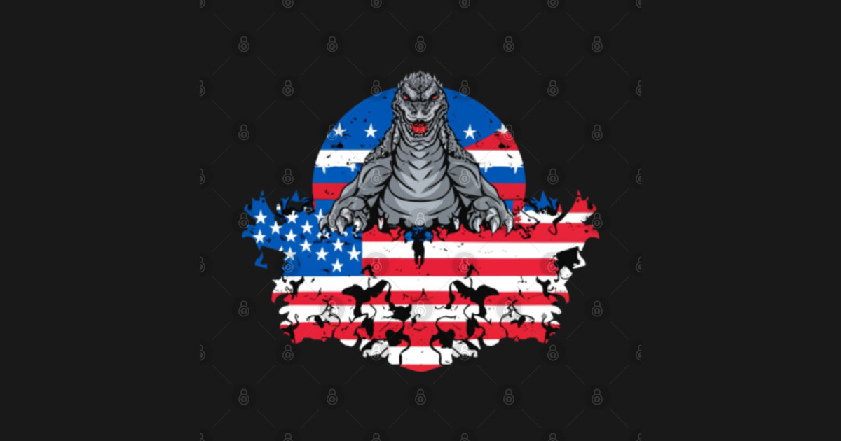 American Godzilla - Godzilla Flag - T-Shirt | TeePublic