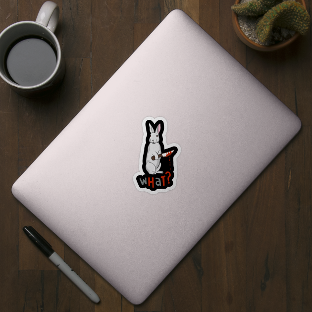 Killer Bunny Rabbit with Knife - Funny Rabbit - Sticker | TeePublic