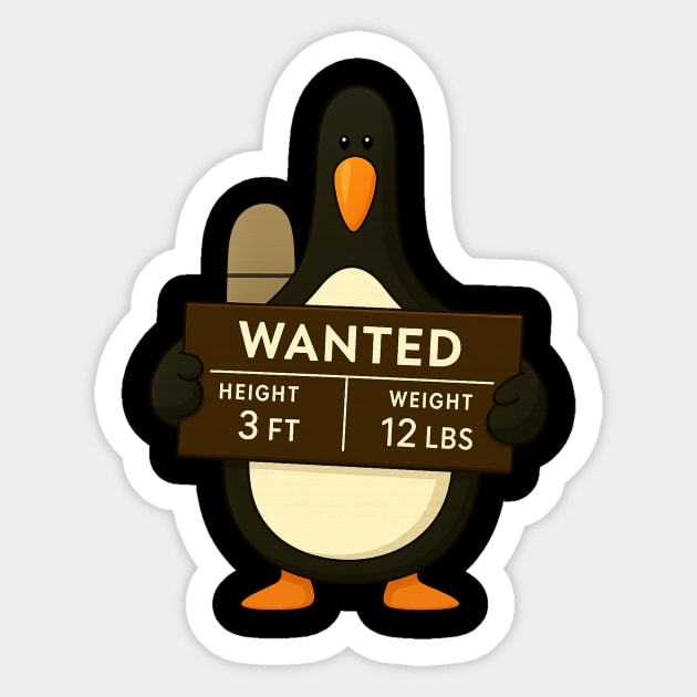 Wanted Penguin – Funny Prison Mugshot Cartoon - Penguin Mugshot ...