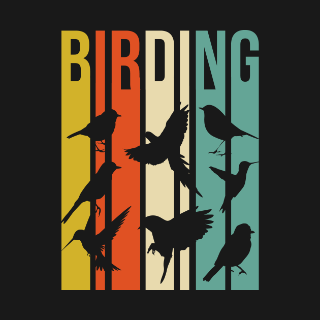 Retro Birding Graphic Bird Watchers Vintage Birding Design - Bird ...