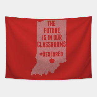 Red For Ed Indiana Teacher Tapestries for Sale | TeePublic