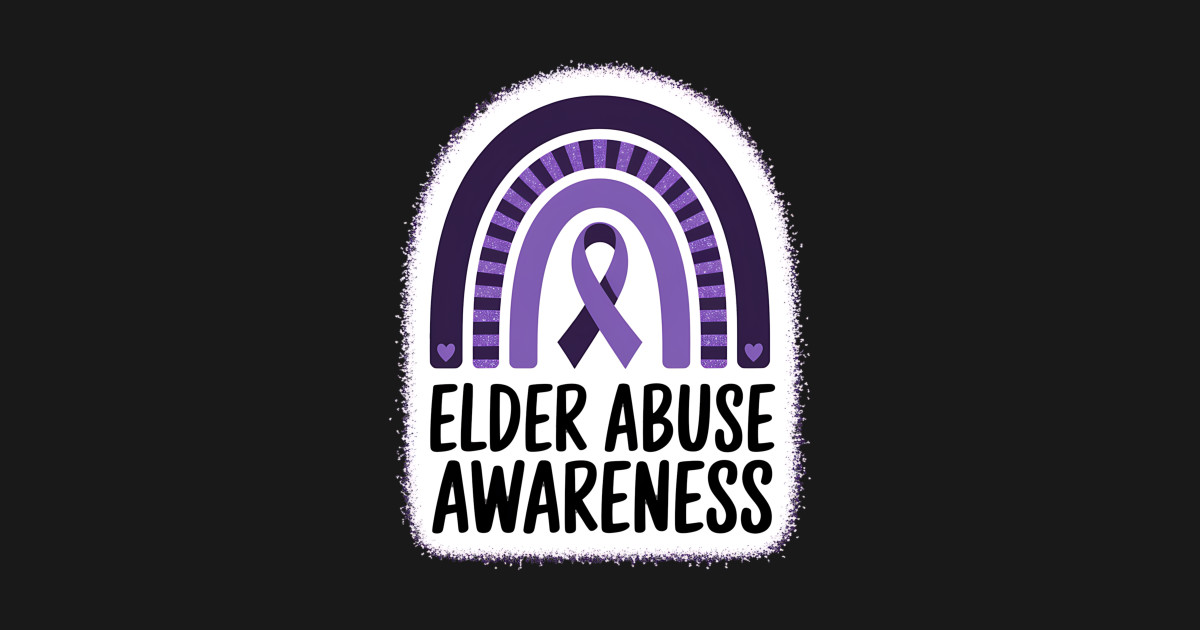 Rainbow Heart Ribbon Elder Abuse Awareness - Elder Abuse Awareness - T ...