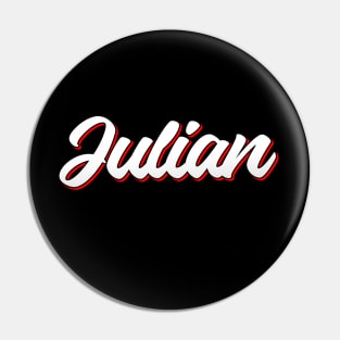 Julian Name Cool 70s Retro Font Pins and Buttons for Sale | TeePublic