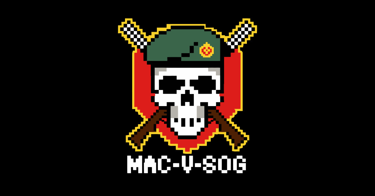 MACV-SOG Skull Beret Pixel Art - Macv Sog - Sticker | TeePublic