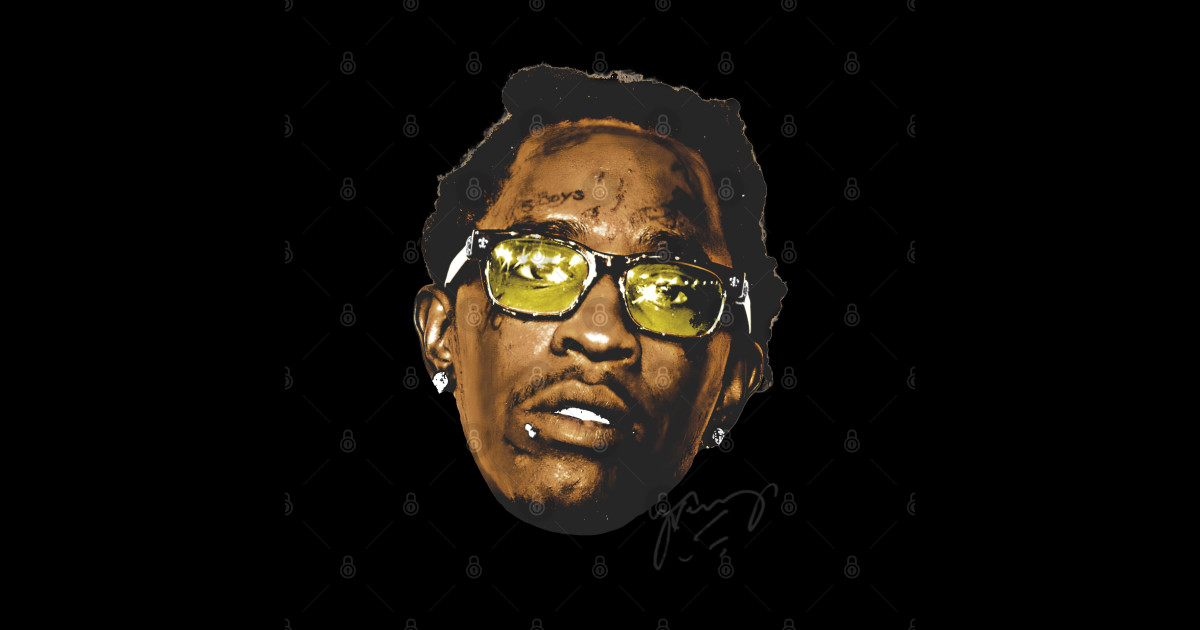 Young Thug Face vintage - Young Thug - Sticker | TeePublic