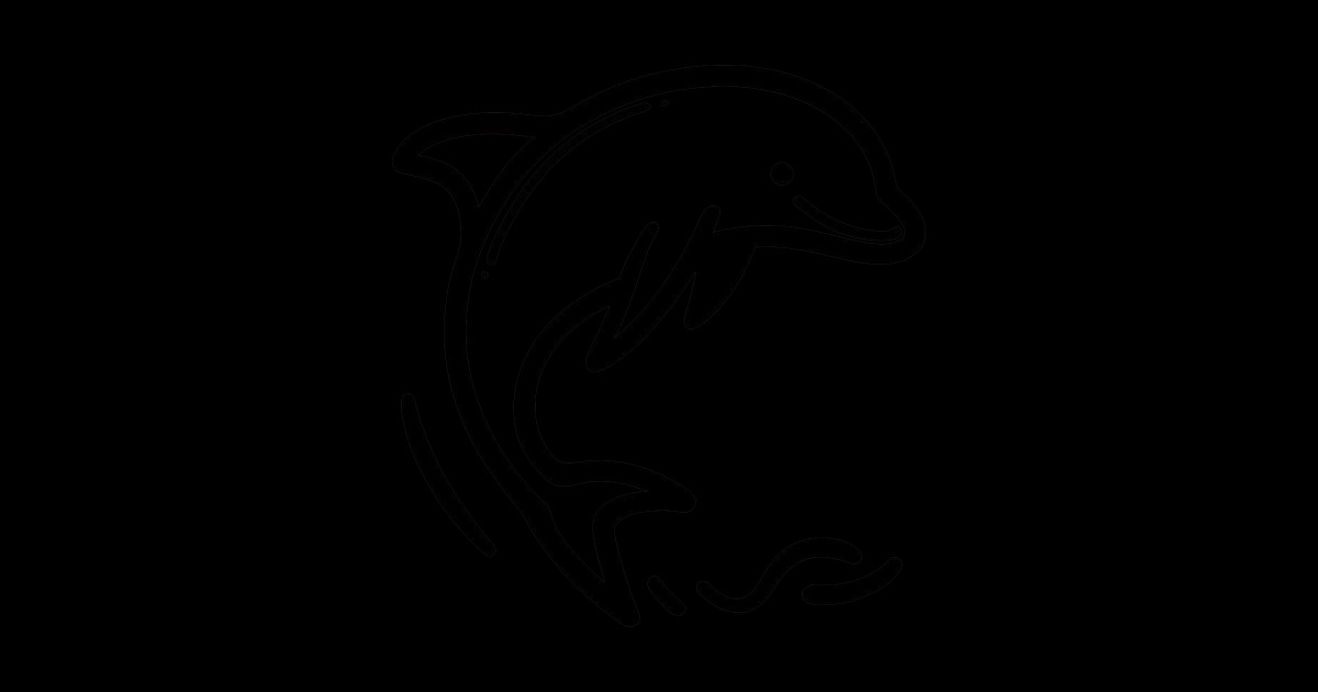 Stick Figure of a Dolphin in Black Ink - Stick Figure Dolphin - Sticker ...