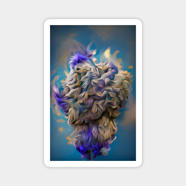 Blue Foamy Fuzzy Gleaming Nug Smoke Weed Cannabis - Nugs - Magnet ...