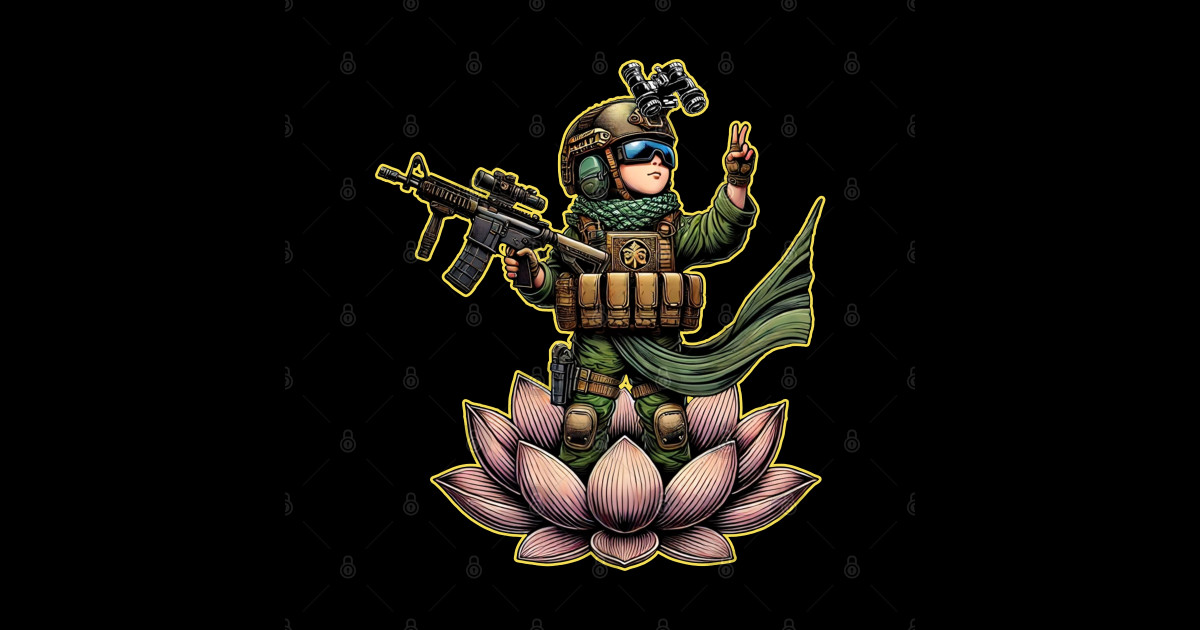 Tactical Young Buddha - Buddha - Sticker | TeePublic