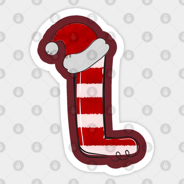 Letter L (Christmas Alphabet) - Christmas Alphabet - Sticker | TeePublic