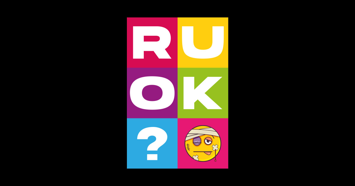R U OK colours - R U Ok - Sticker | TeePublic