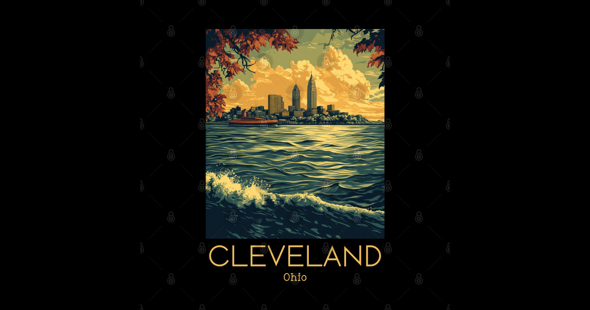 A Vintage Travel Illustration of Cleveland - Ohio - US - Cleveland ...