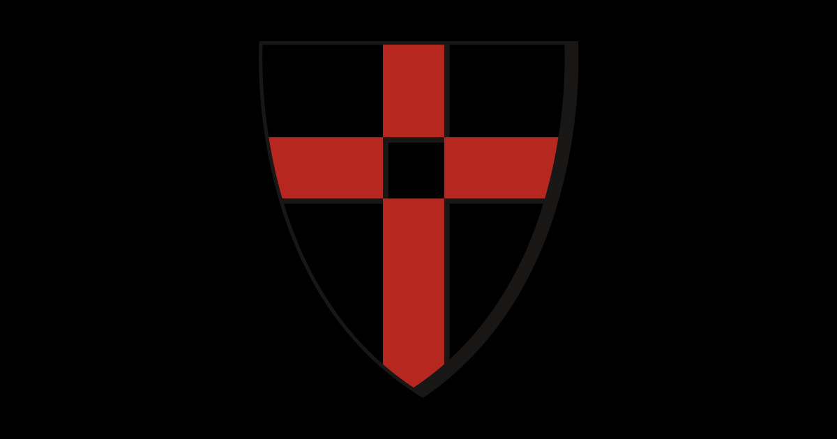 Knight Shield with a red holy cross on it - Knight Shield - Sticker ...