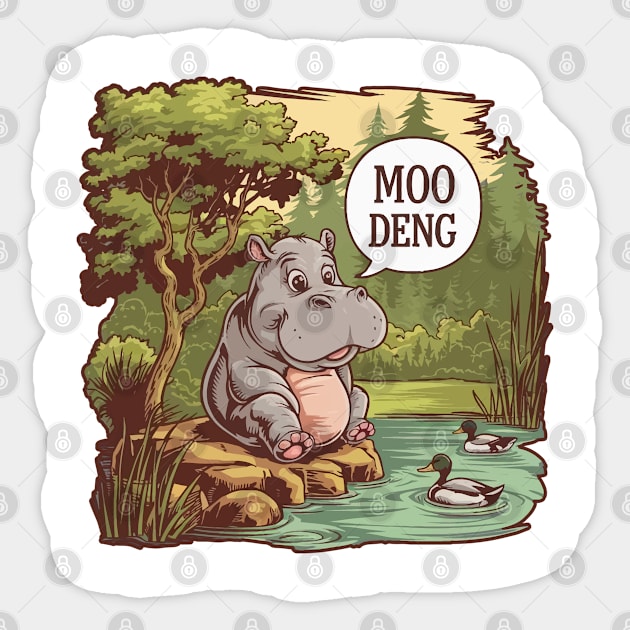 Moo Deng Cute - Moo Deng - Sticker | TeePublic