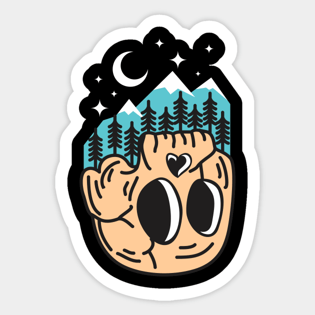 nature of skull - Skull River Nature Skeleton Death - Sticker | TeePublic