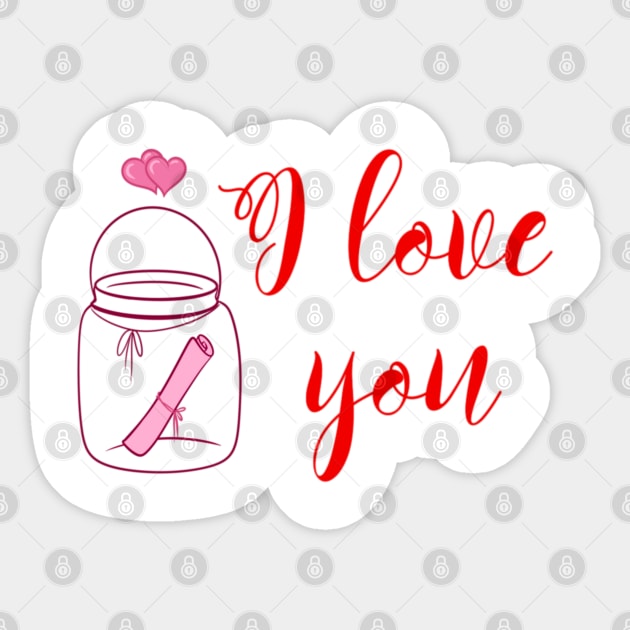 I love you - I Love You - Sticker | TeePublic