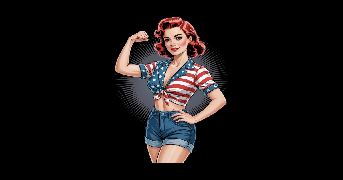 Flag Pinup Girl Firecracker Patriotic 4th July - Flag Pinup Girl ...
