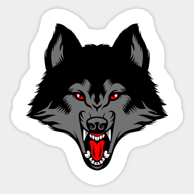 scary wolf face