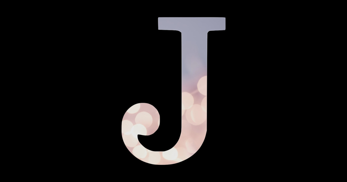 The Letter J Purple Lights Design - Sticker - Sticker | TeePublic