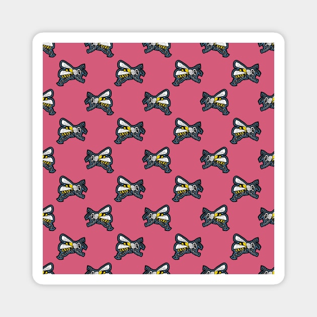 Cute repeating bee pattern - Bee - Magnet | TeePublic