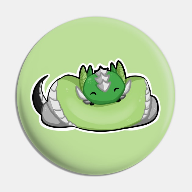 Cute aromantic wyrm dragon - Pride - Pin | TeePublic