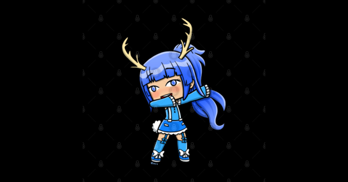 Funneh Dabbing Blue Haired Gacha Girl - Funneh - Kids T-Shirt | TeePublic