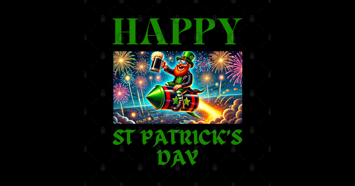 Happy St Patrick's Day - Riding A Rocket Firework - Happy St Patricks ...