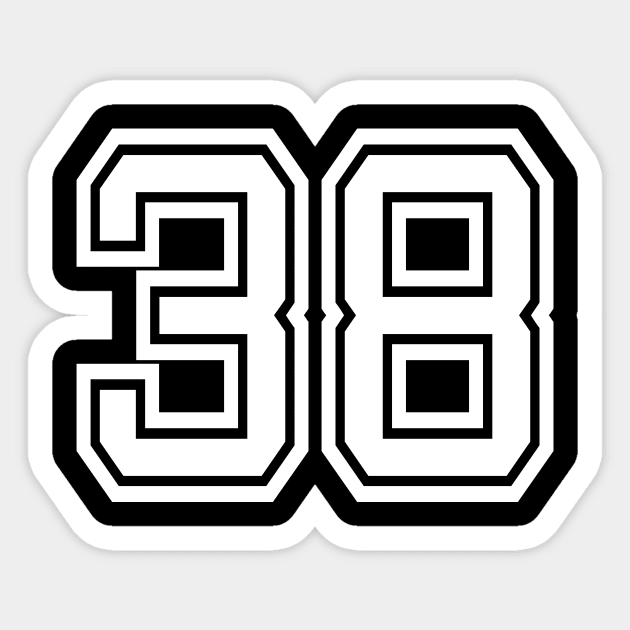 Numbers 38 for a sports team, group, or community - Sports - Sticker ...