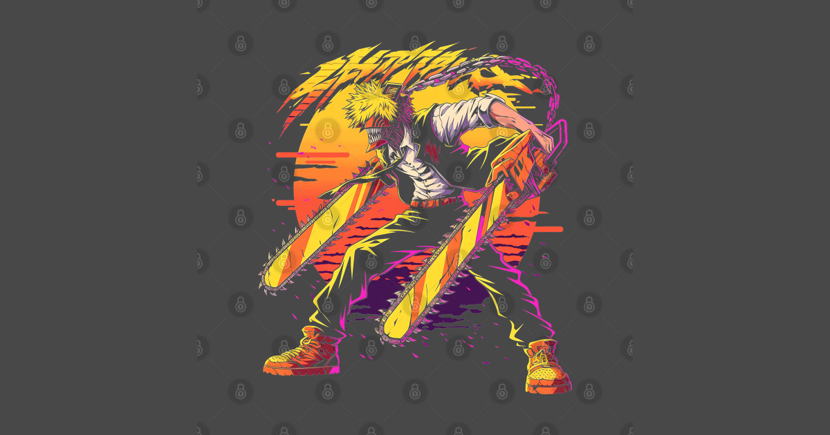chainsaw man Retro - Chainsaw Man - Chainsaw Man - T-Shirt | TeePublic