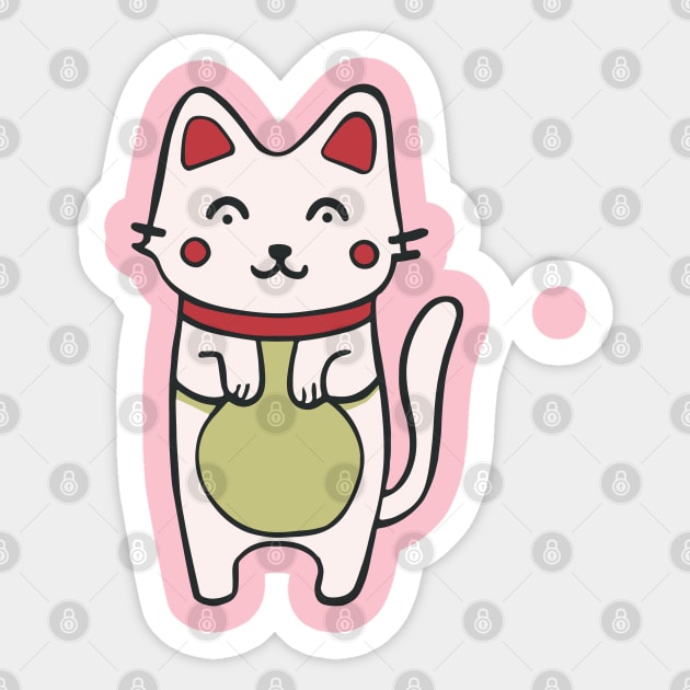 Cute Chinese lucky cat - Chinese Cat - Sticker | TeePublic