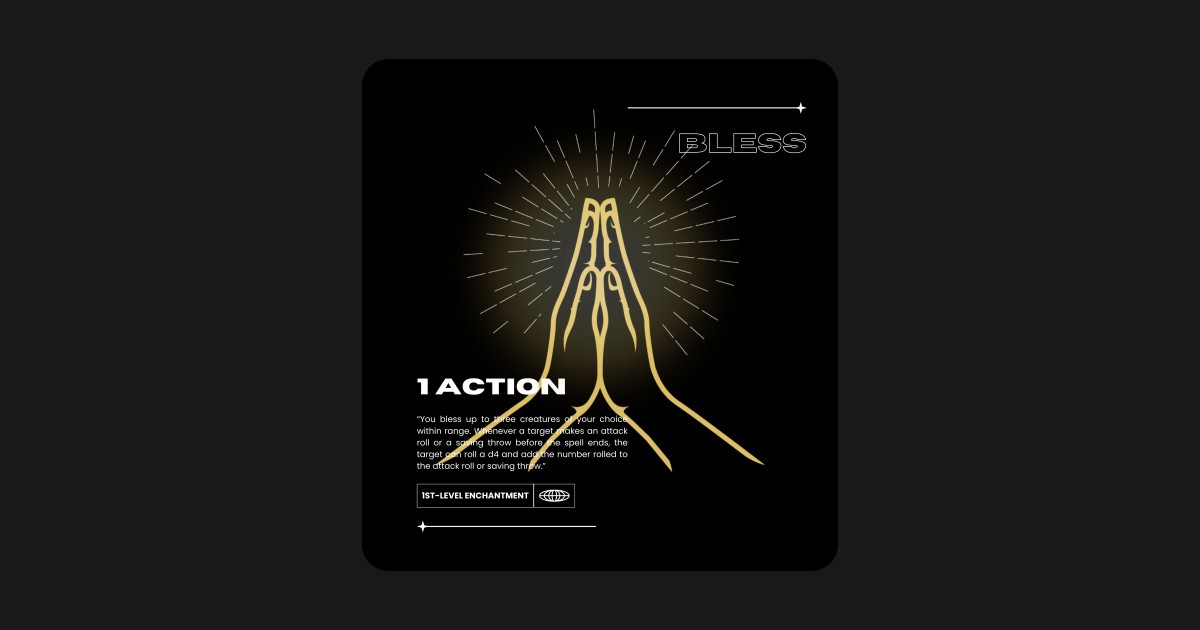 Bless Dnd 5e Spells Tarot Card Dungeons and Dragons Gift - Dnd Gift - T ...