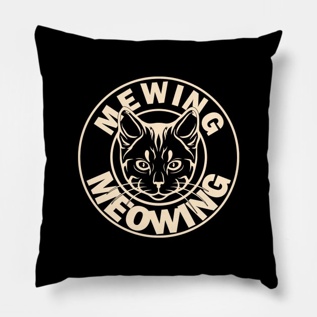 Mewing Not Meowing Funny Cat Meme Meowing Cat - Cat Memes - Pillow ...
