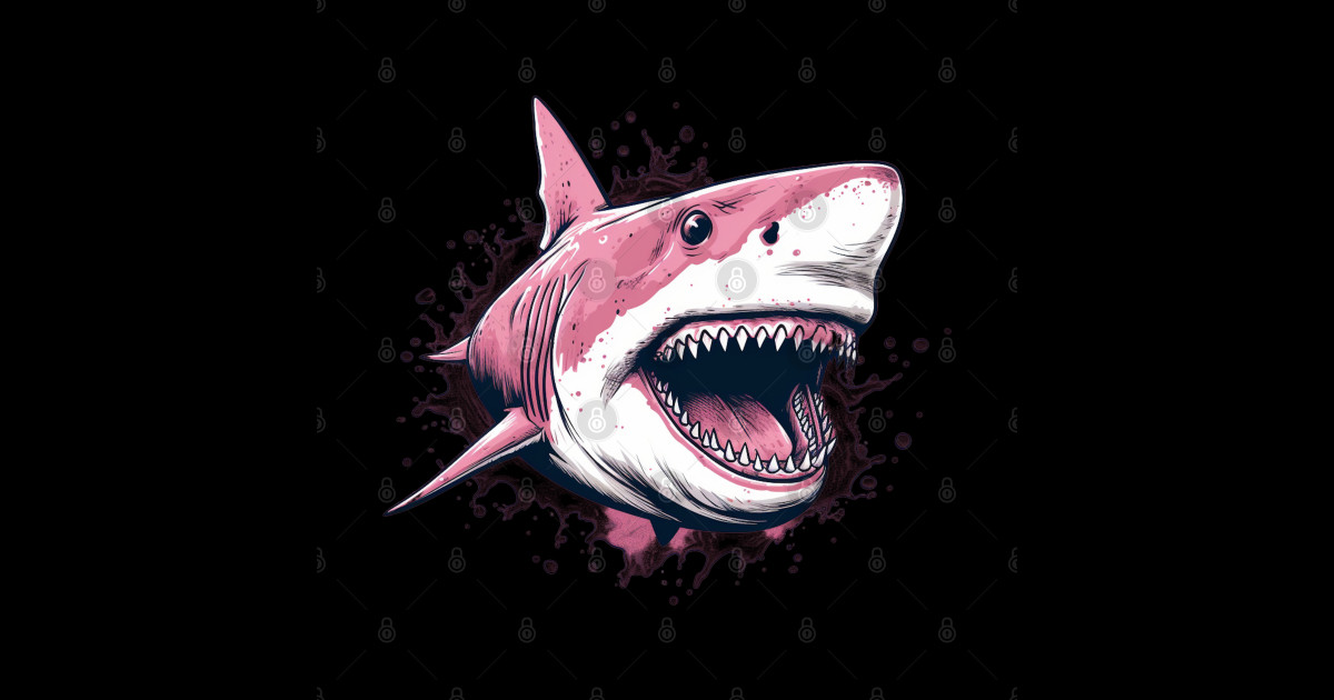 Cute Pink Shark - Cute Pink Shark - Sticker | TeePublic
