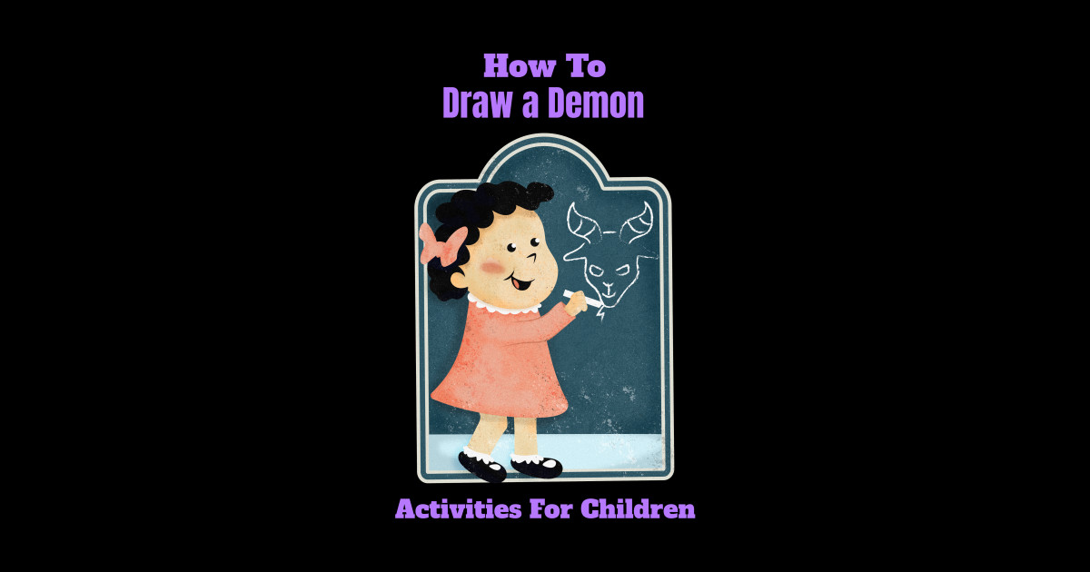 How to draw a demon - Vintage Dark Humour - Demon - Sticker | TeePublic