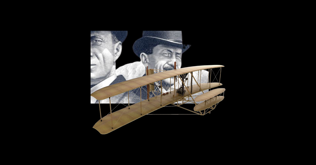 flyer 1 brothers aircraft design - Wright Brothers - Sticker | TeePublic