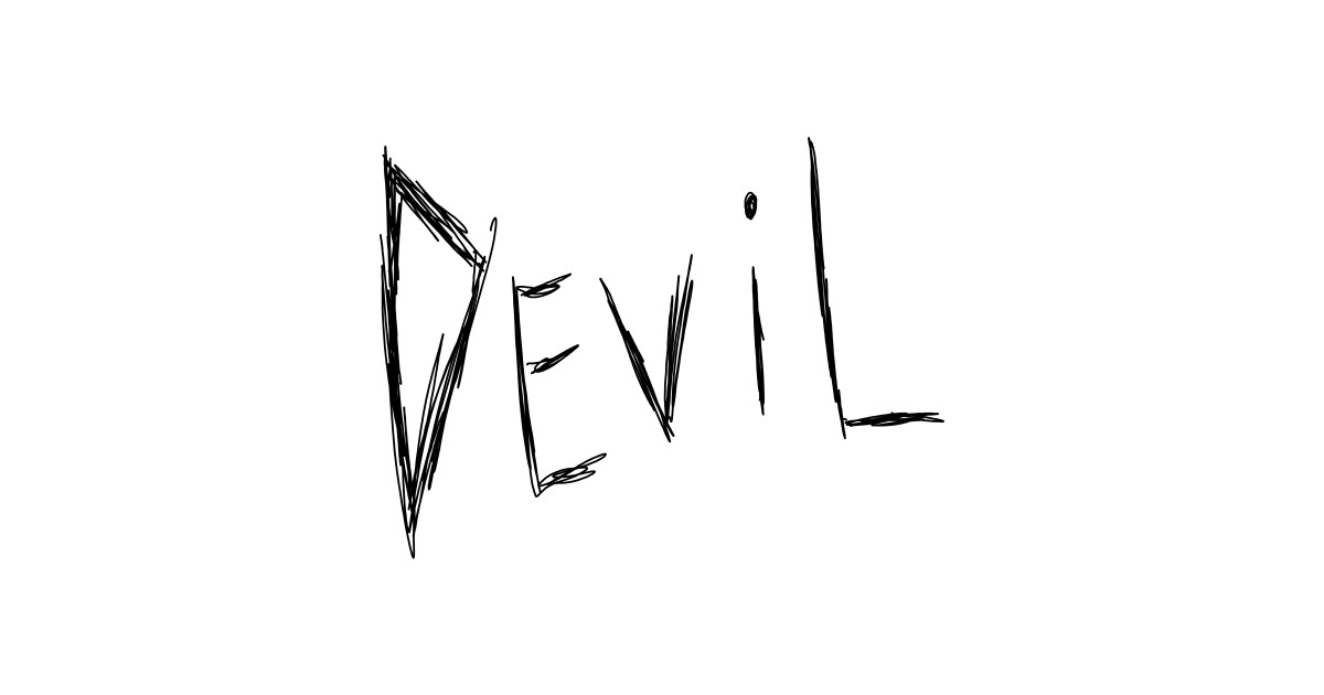 Dark and Gritty DEVIL text - Devil - T-Shirt | TeePublic