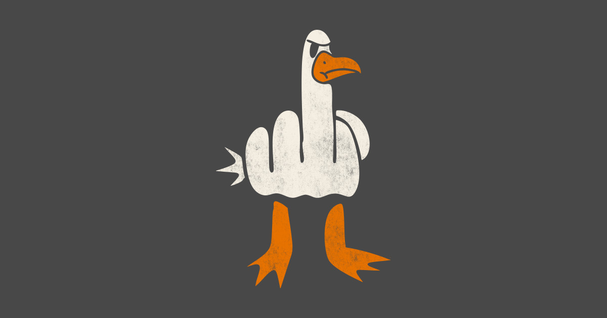 Funny Rude Seagull - Funny - T-Shirt | TeePublic