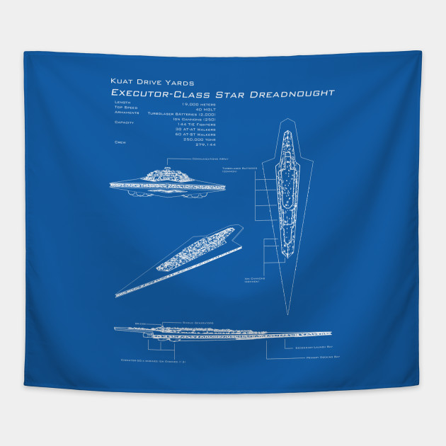Executor Super Star Destroyer Blueprint - Star Wars - Tapestry | TeePublic