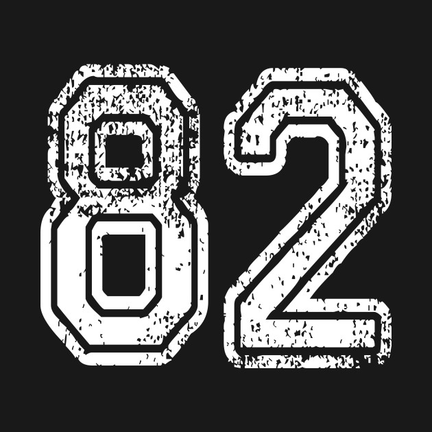 Number 82 Grungy in white - 82 - Kids T-Shirt | TeePublic