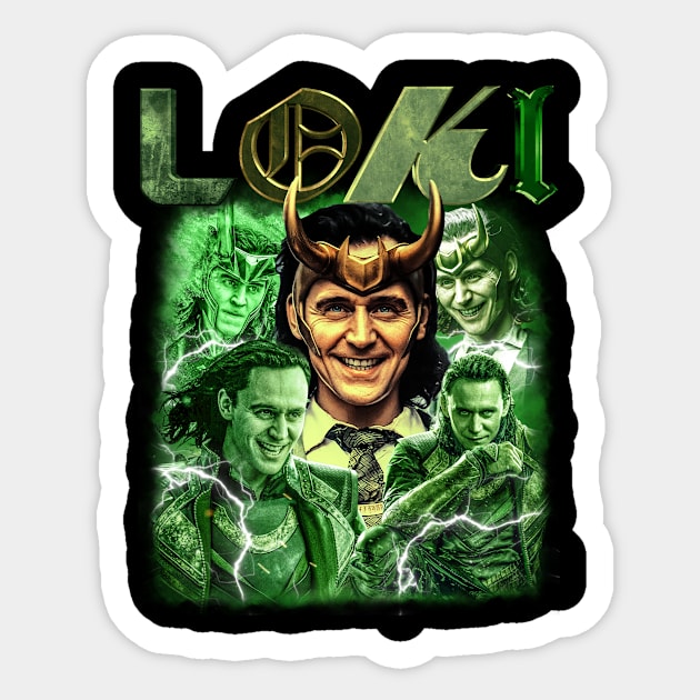 Loki Bootleg Vintage Tshirt - Loki - Sticker | TeePublic