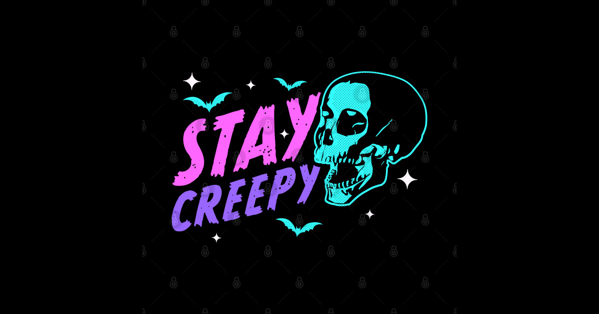 Stay Creepy Pastel Goth Skull Bats - Stay Creepy - Sticker | TeePublic
