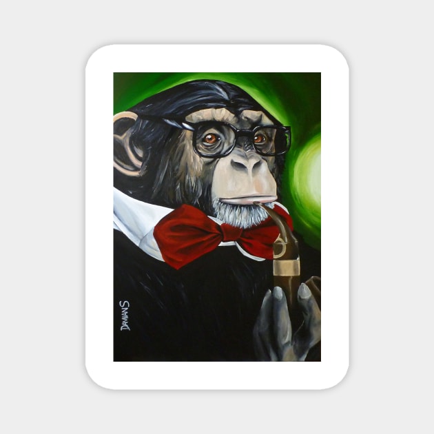 funny painting of monkey, professor chimpo, animal art, surrealism ...