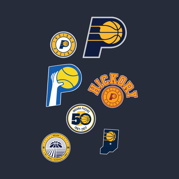 Indiana Pacers 'Logo history' - Indiana Pacers - T-Shirt | TeePublic