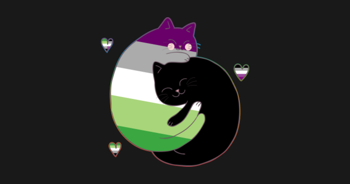 Aroace Cat LGBT Gay Asexual Aromantic Pride Flag Aro Ace - Aroace Cat ...