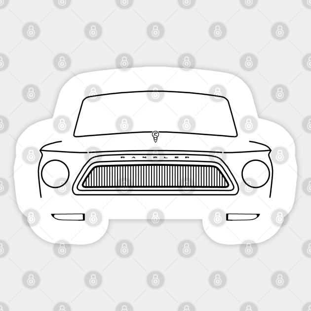 1962 AMC Rambler classic car black outline - Rambler - Sticker | TeePublic