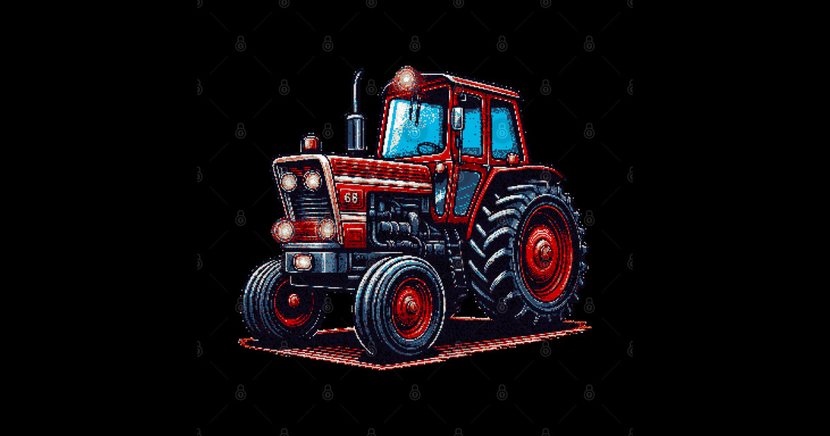 Tractor Pixel Art - Tractor - Sticker | TeePublic