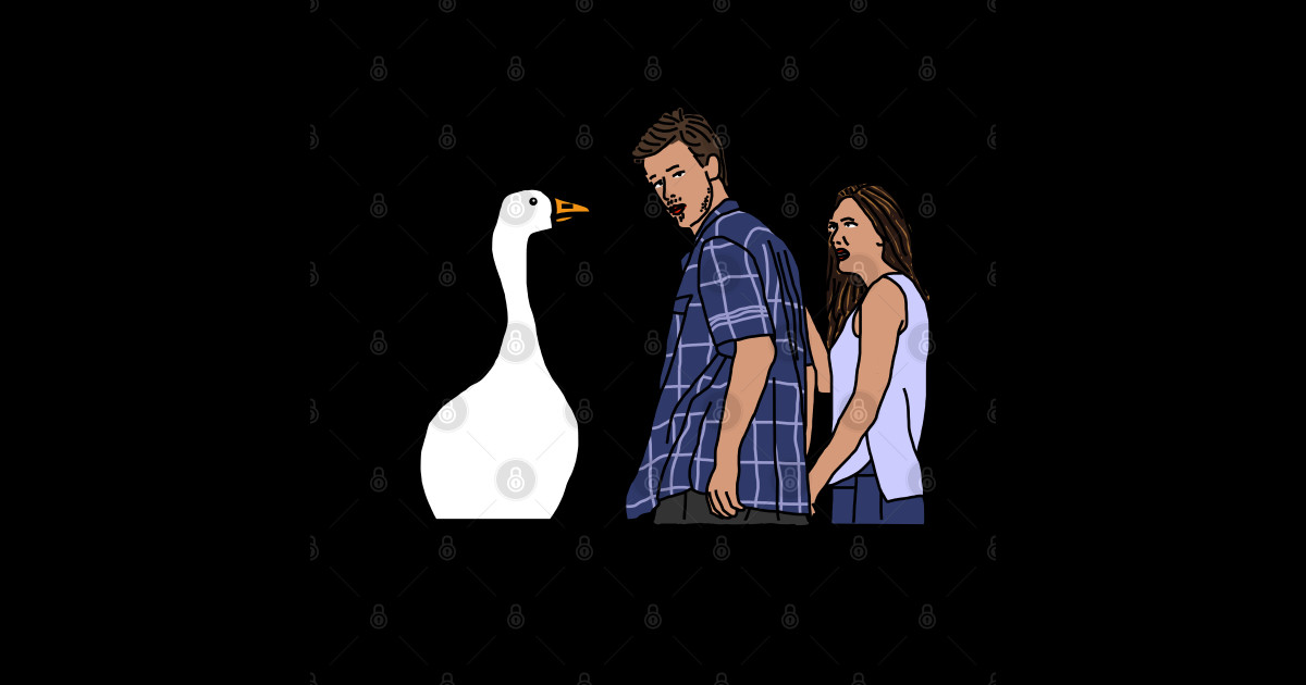 Distracted Boyfriend Meme Gaming Goose and Couple - Gaming - T-Shirt ...