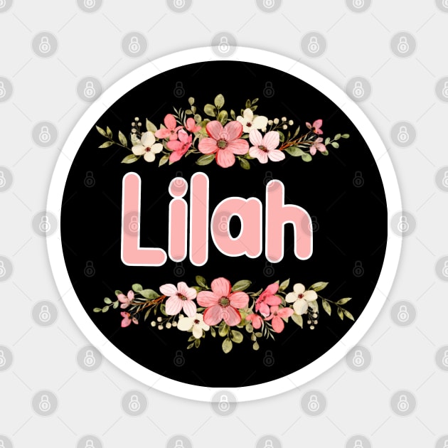 Flower Border Lilah Name Label - Flower Border Lilah Name Label ...