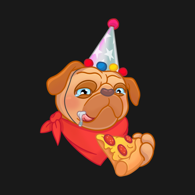 Happy Birthday Mops DevOps. Pizza day - Birthday Pug - T-Shirt | TeePublic