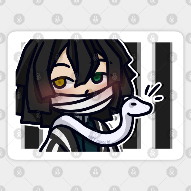 kimetsu no yaiba - Iguro Obanai - Anetgarol - Sticker | TeePublic