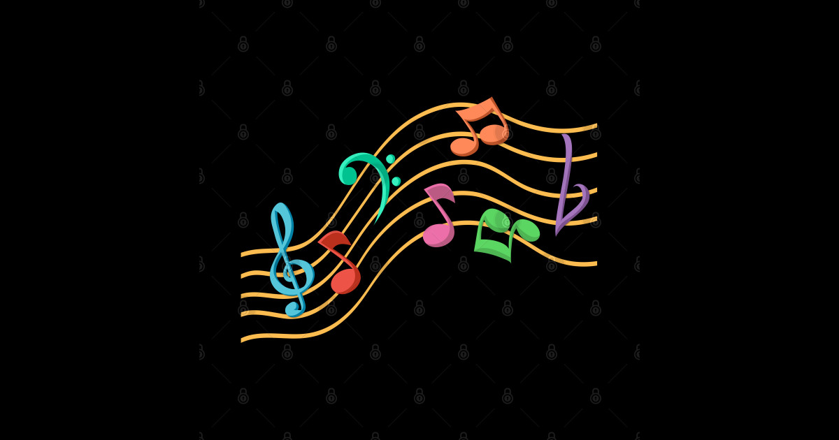 Colorful music notes - Colorful Music Notes - Sticker | TeePublic